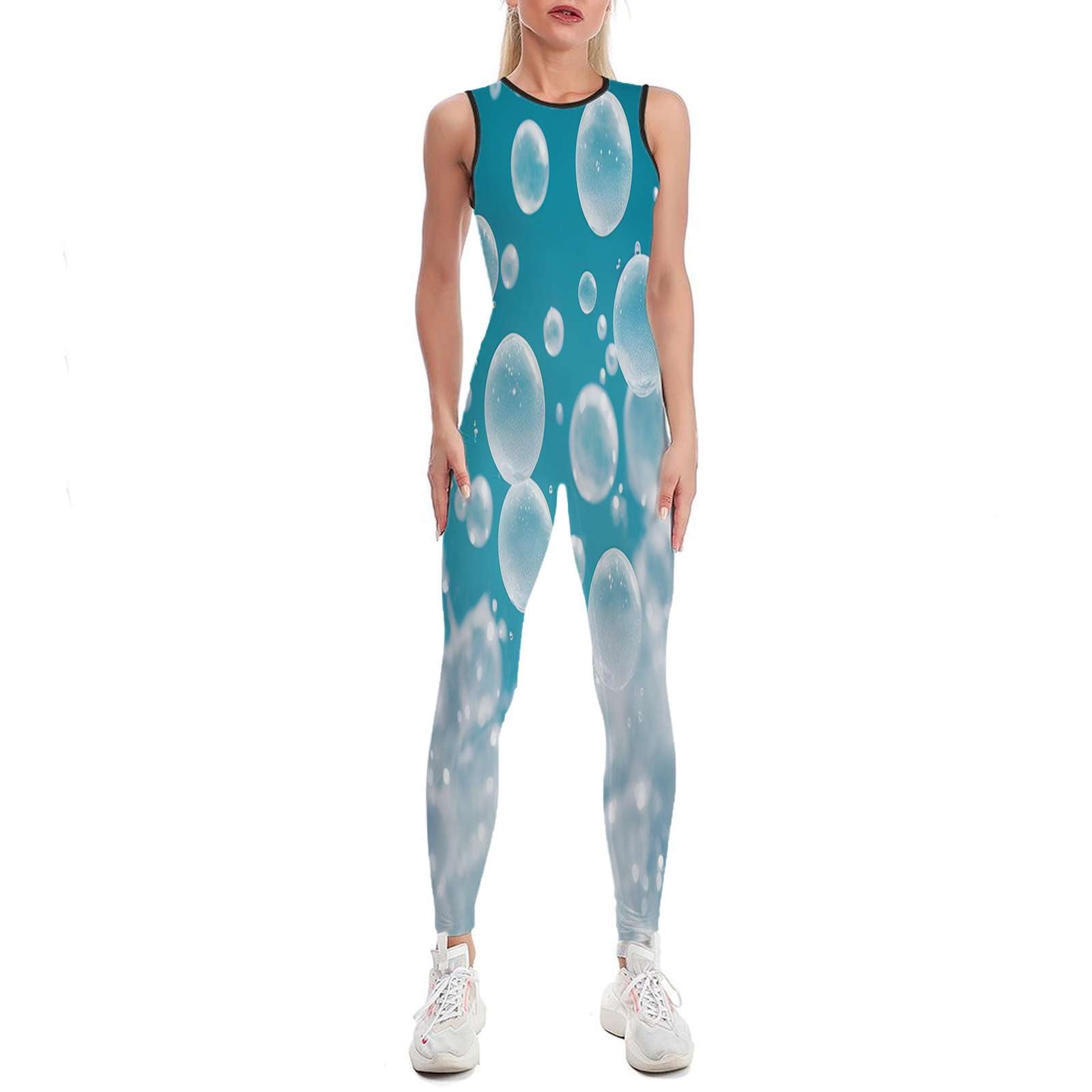 Ocean Splash Wave Art Women's One Piece Yoga Jumpsuits Leggings ...