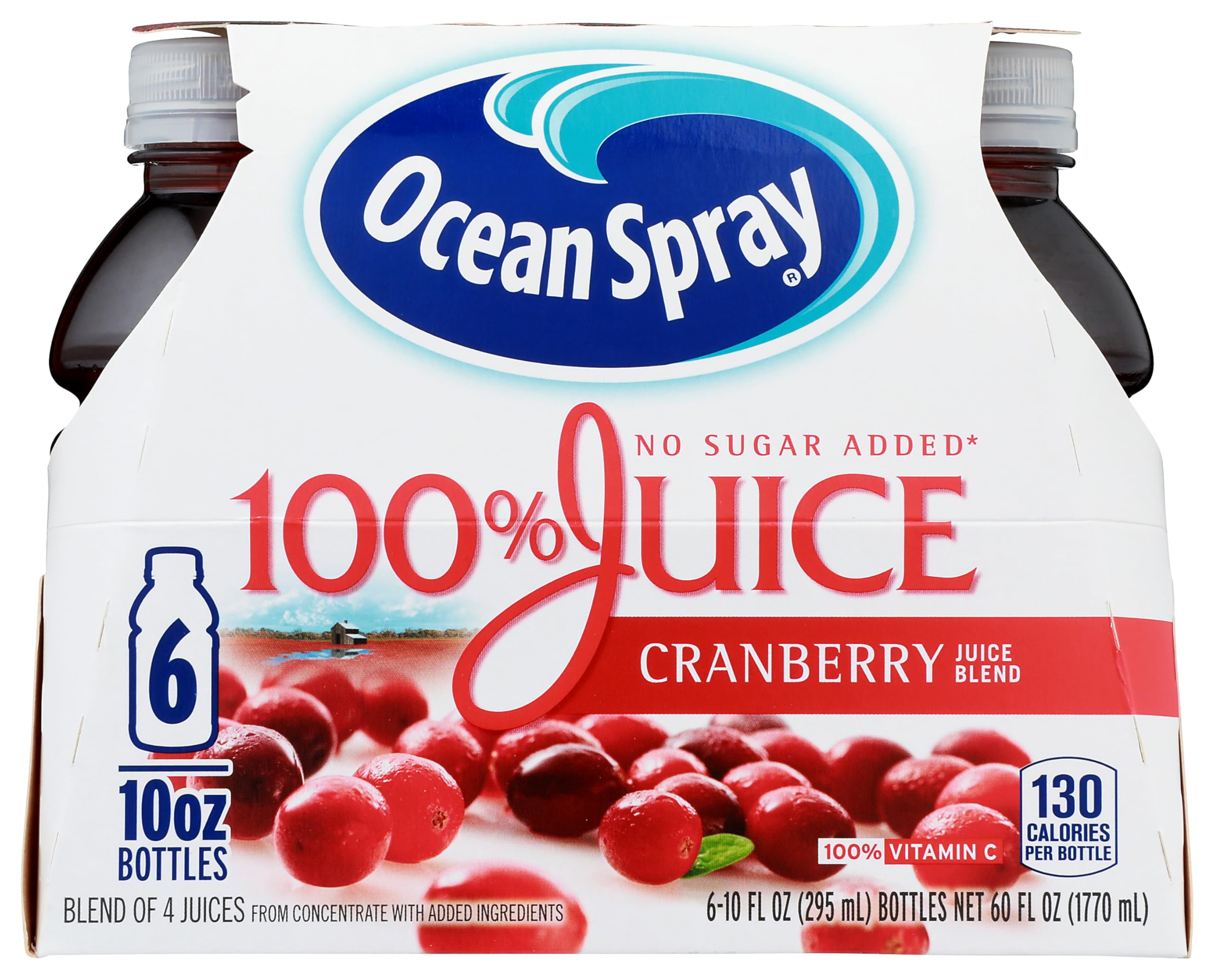 Ocean Spray® 100% AJH3 Juice Cranberry Juice Blend, 10 Fl Oz, 6 Count ...