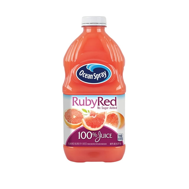 Ocean Spray 100% Juice, Ruby Red Grapefruit Blend, 60 Ounce Bottle ...