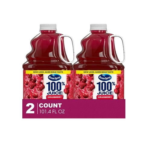 Ocean Spray 2-Pack Of 100% Cranberry Juice 101.4 Fl Oz Plastic Bottle ...