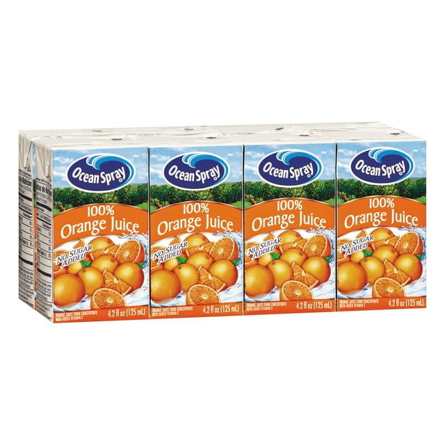 Ocean Spray Aseptic Juice Boxes, 100% Orange, 4.2oz, 40/Carton ...