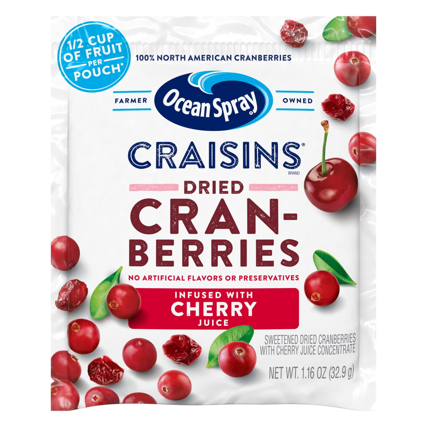 Ocean Spray Craisins Dried Cranberries, Cherry, 1.16 Ounce (Pack Of 200 ...