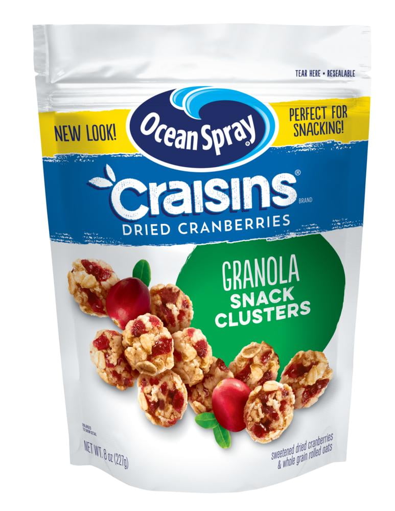Ocean Spray Craisins Dried Cranberries Granola Snack Clusters, 8 Oz ...