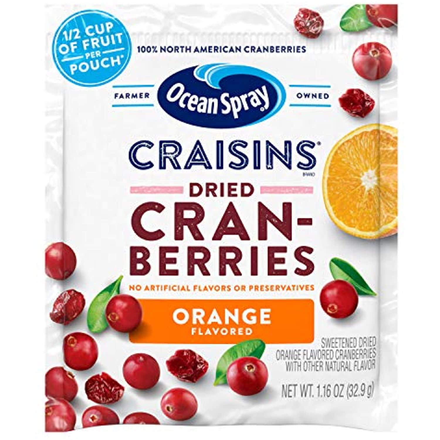 Ocean Spray Craisins Dried Cranberries, Orange, 1.16 Ounce (Pack of 200 ...