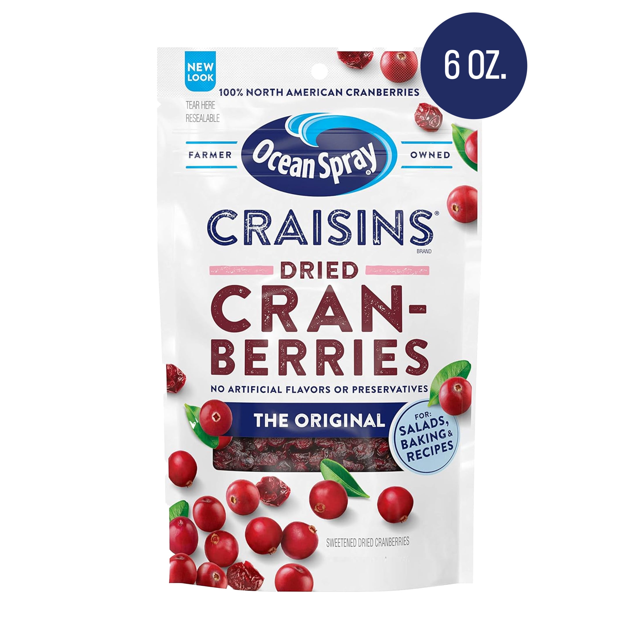 Ocean Spray® Craisins® Original Dried Cranberries, Dried Fruit, 6 oz ...