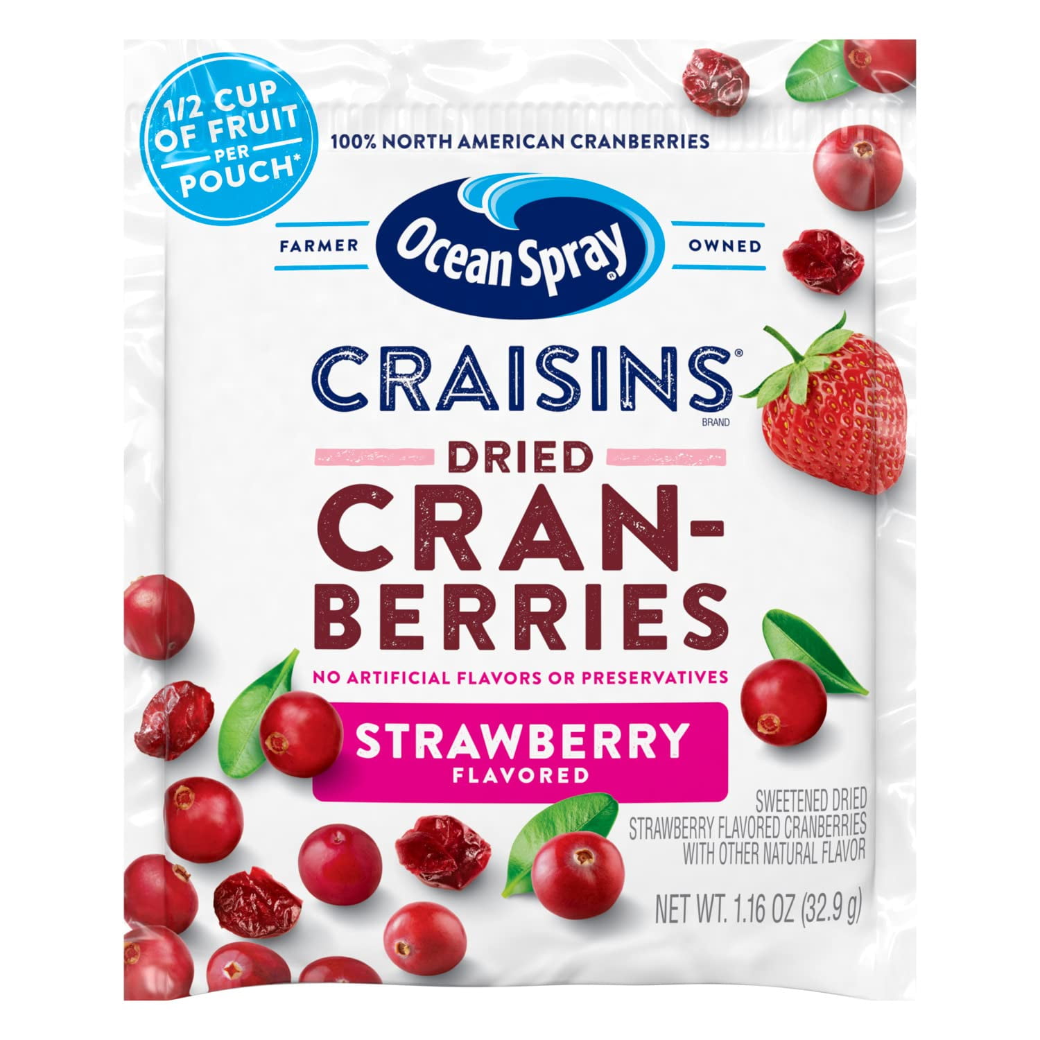 Ocean Spray Craisins Dried Cranberries, Strawberry, 1.16 Ounce (Pack Of ...