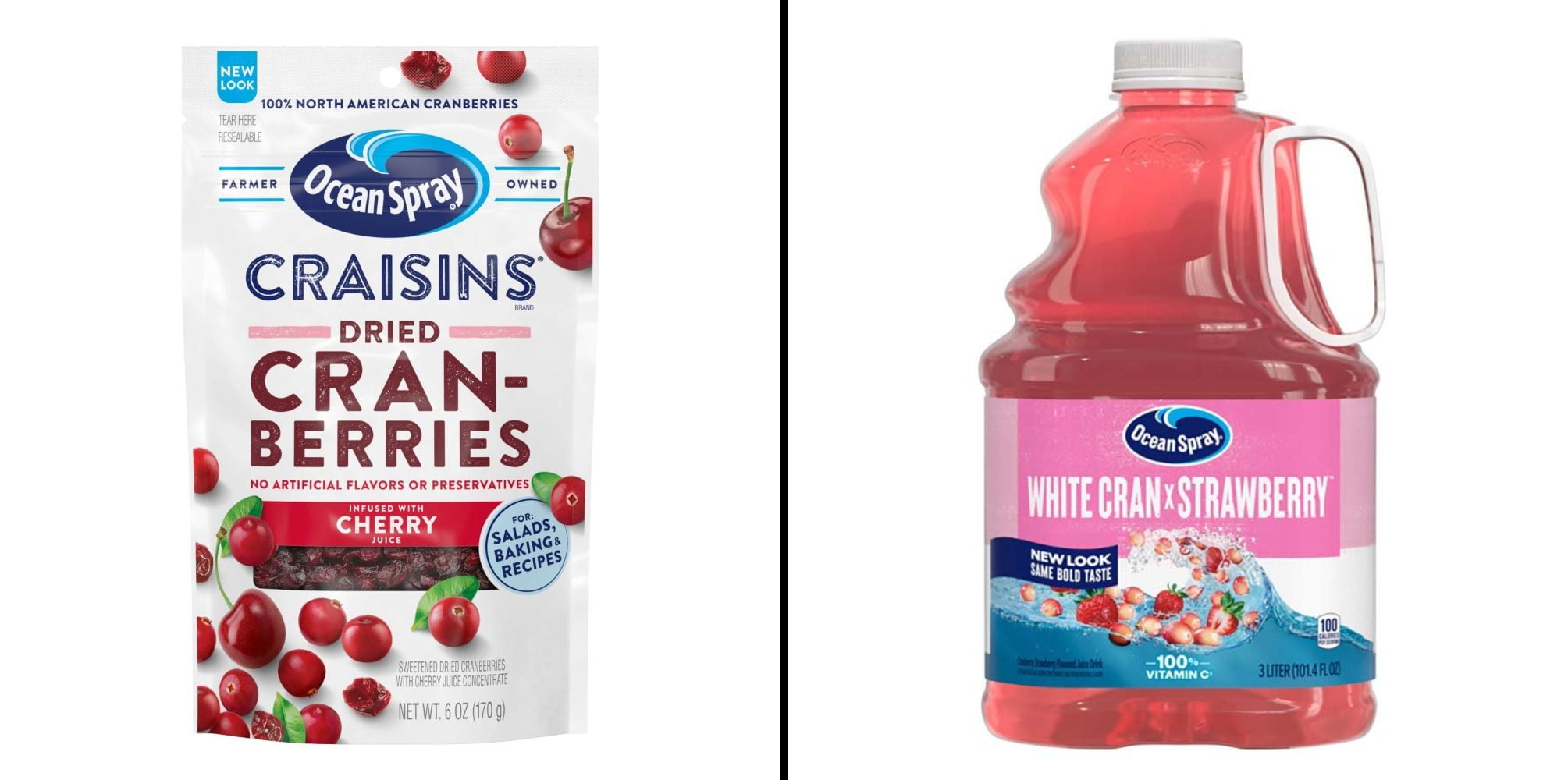 Ocean Spray Craisins Infused with Cherry Juice 6 oz & Juice Drink ...