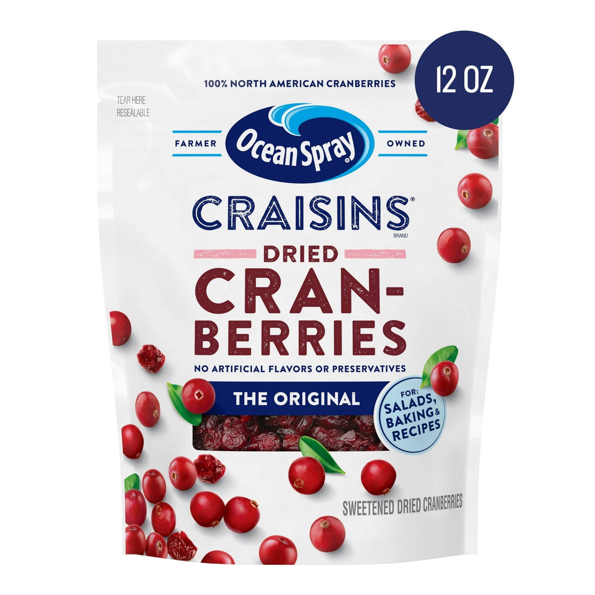 Ocean Spray® Craisins® Original Dried Cranberries, Dried Fruit, 12 oz ...
