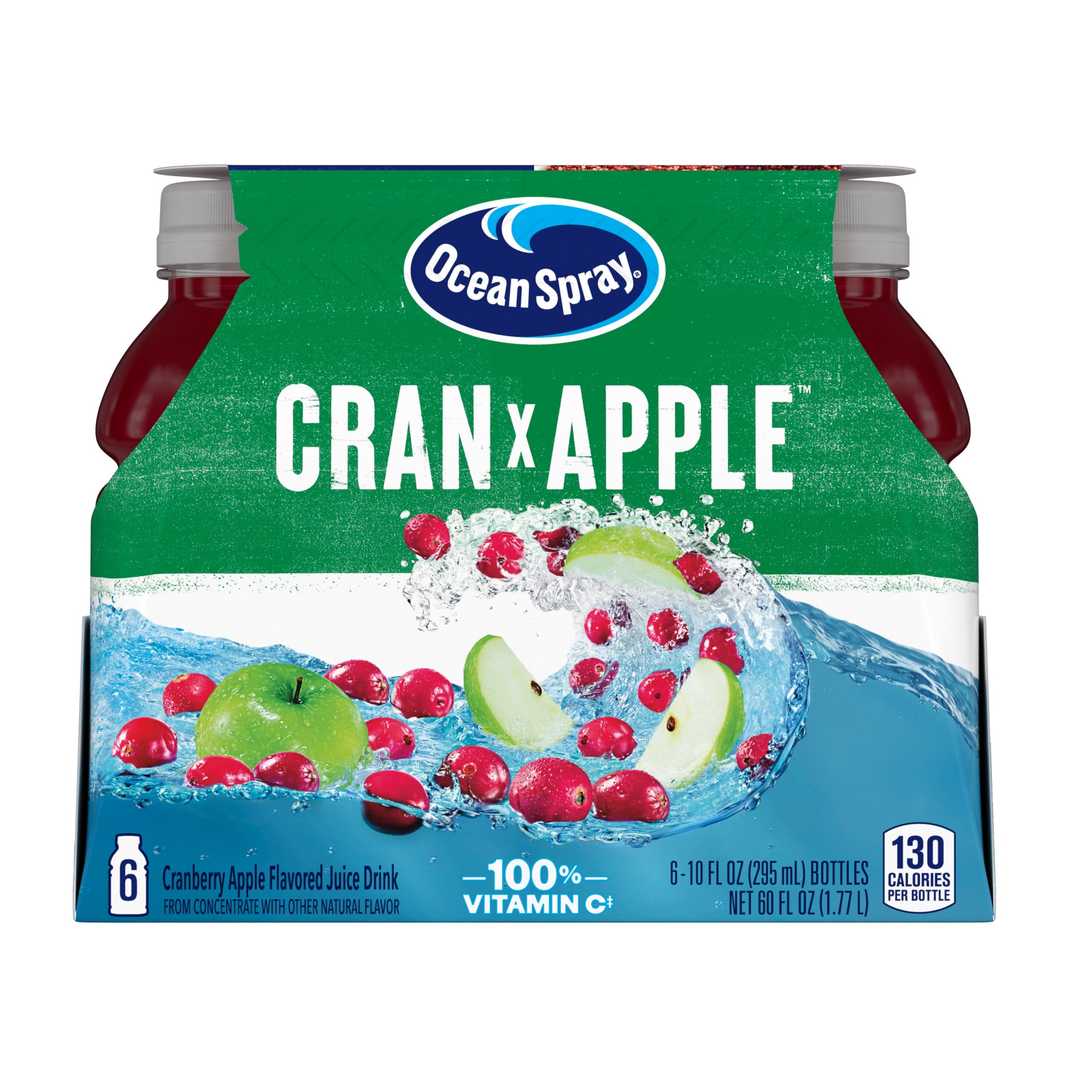 Cran-Apple Cranberry Apple Juice, 10 fl oz Bottles, 6 Pack, No High ...