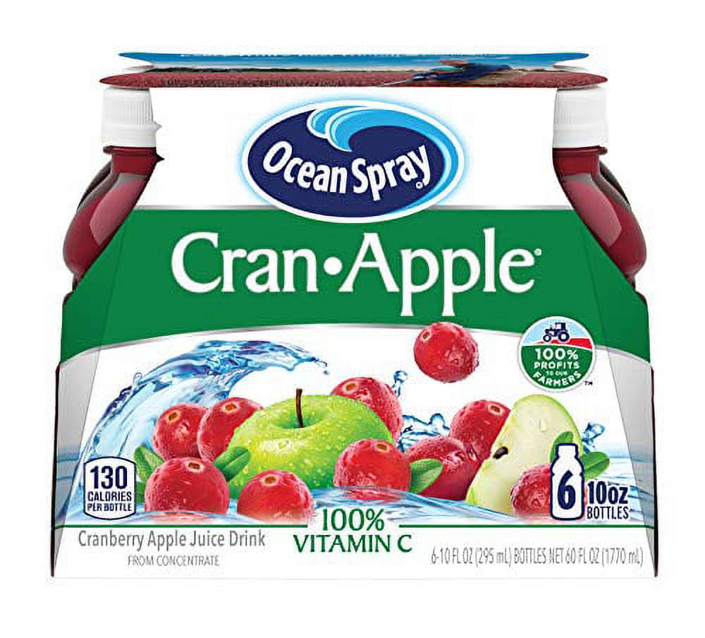 Ocean Spray Cranberry Cran-Apple Beverages, 10 Ounce Bottle (Pack of 6 ...