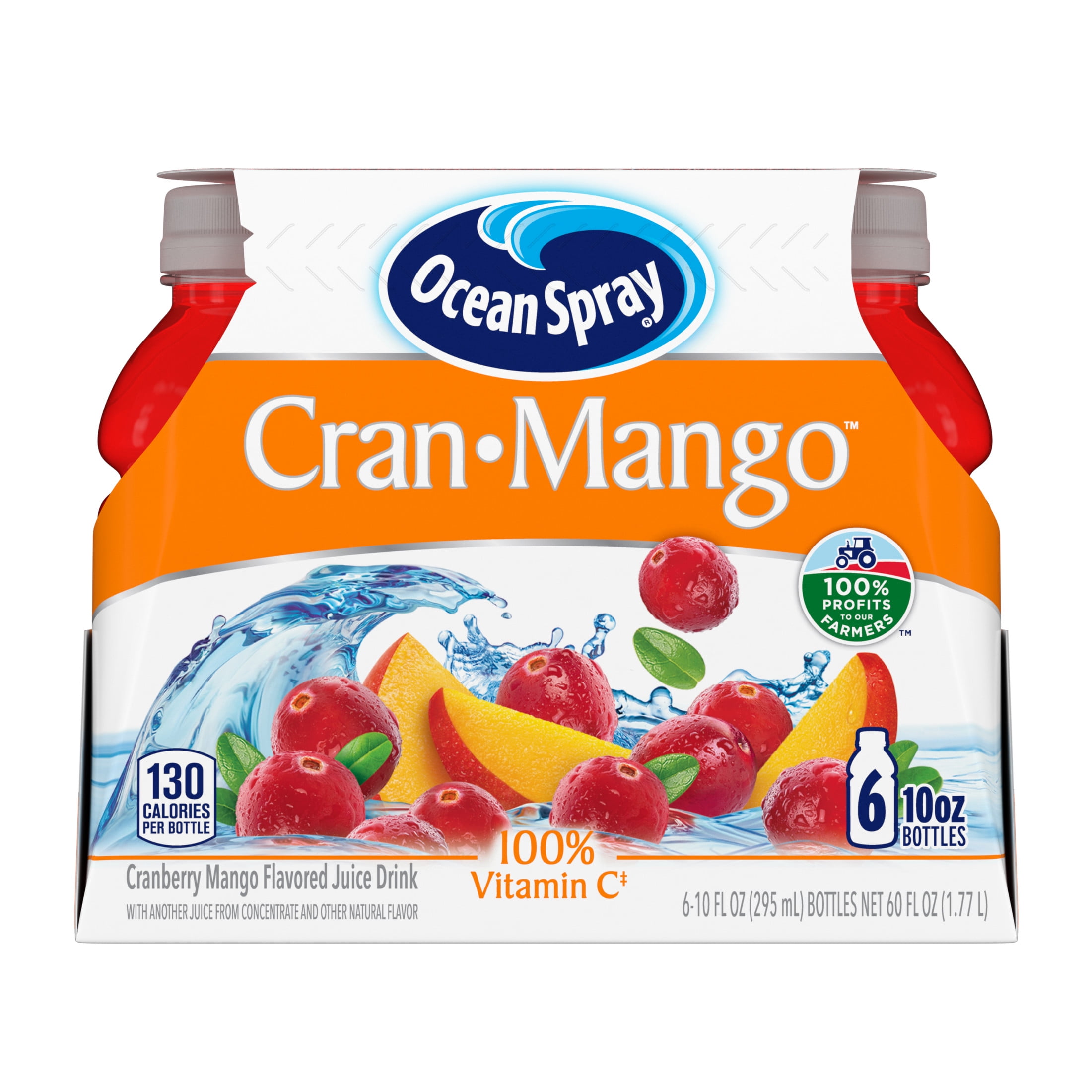 Ocean Spray® Cran-Mango™ Cranberry Mango Juice Drinks, 10 fl oz Bottles ...
