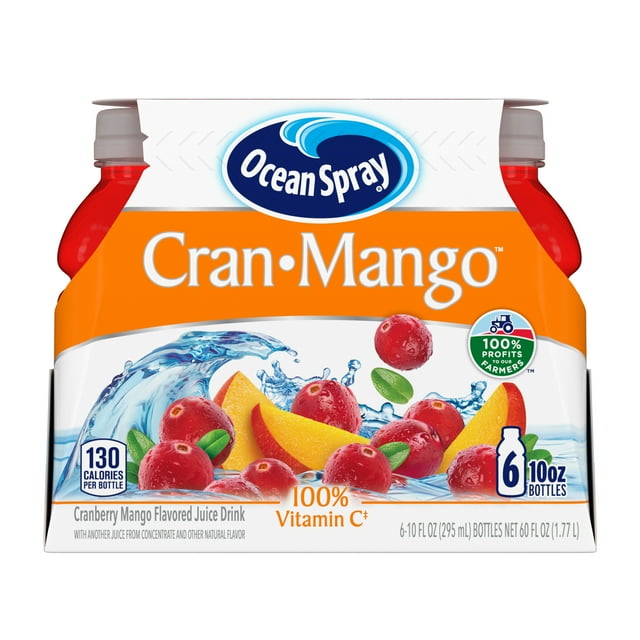 Ocean Spray® Cran-Mango™ Cranberry Mango Juice Drinks, 10 fl oz Bottles ...