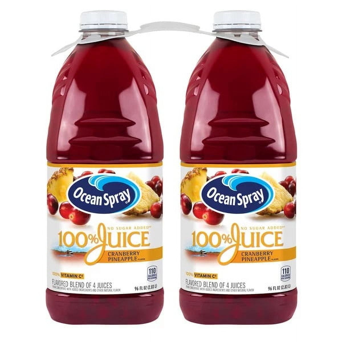 Ocean Spray 100% Cranberry Pineapple Juice, 96 Fluid Ounce (Pack of 2 ...