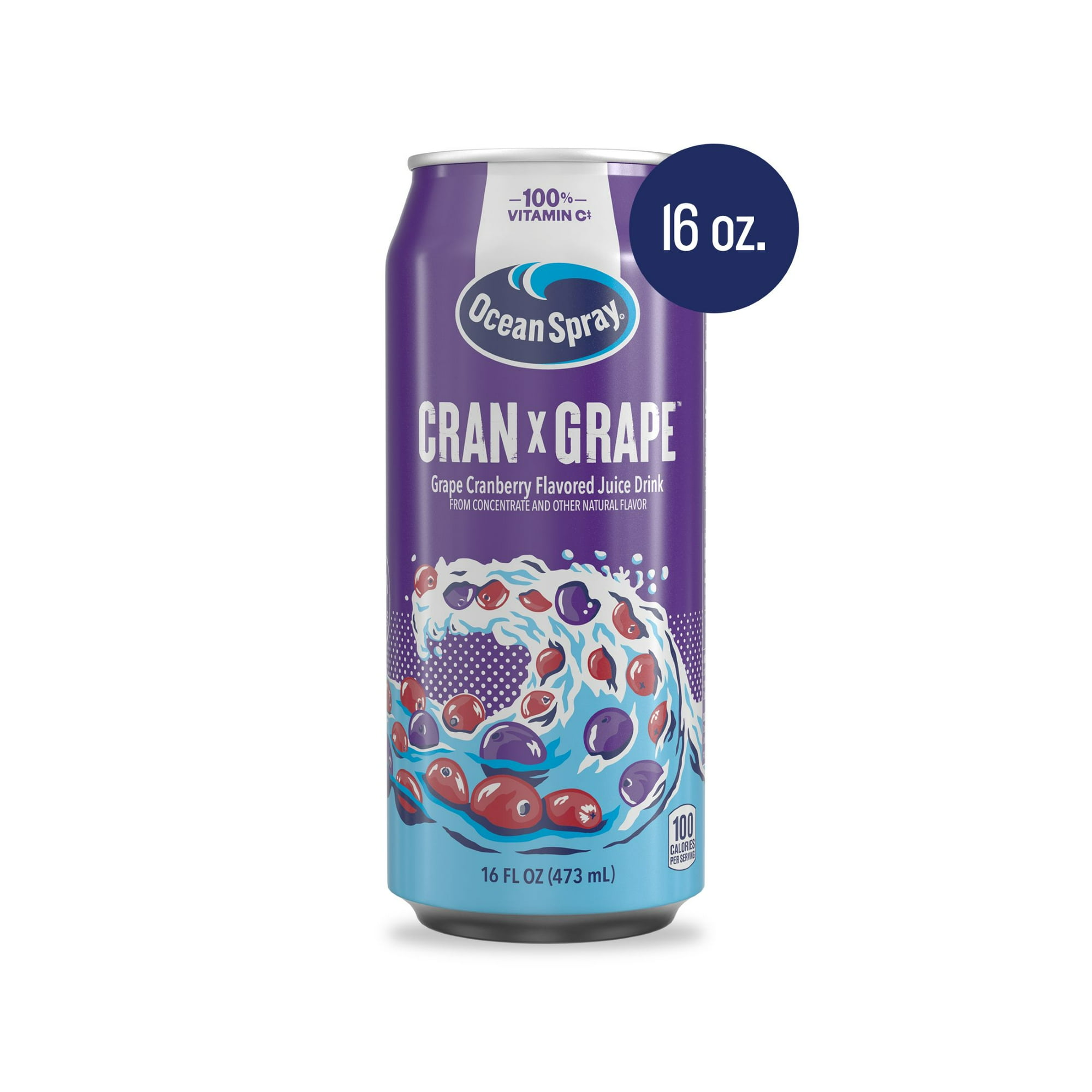 Ocean Spray® CranXGrape Cranberry Grape Juice Drink, 16oz Can ( 4 Pack ...