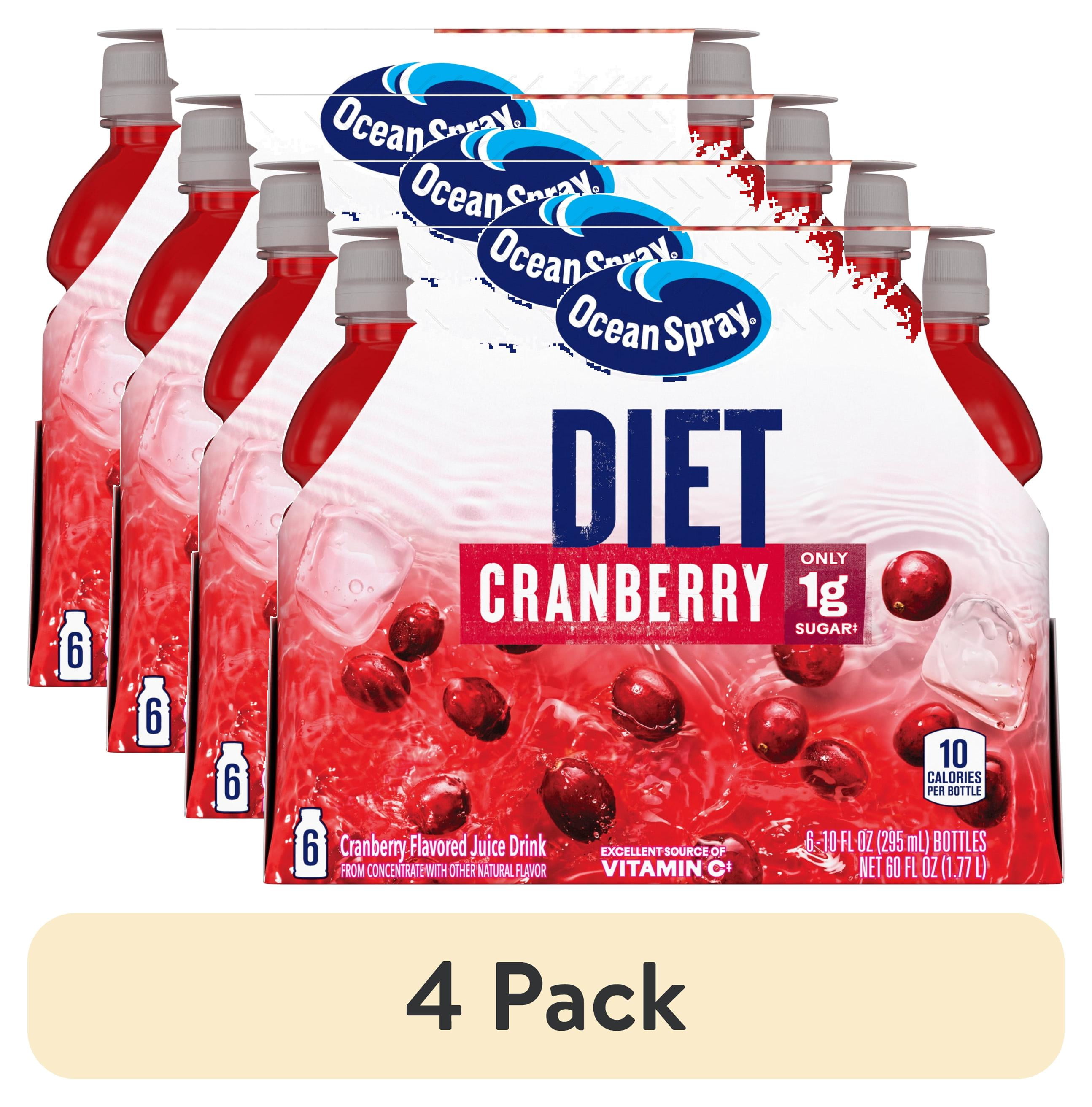 (4 pack) Ocean Spray® Diet Cranberry Juice Drinks, 10 fl oz Bottles, 6 ...