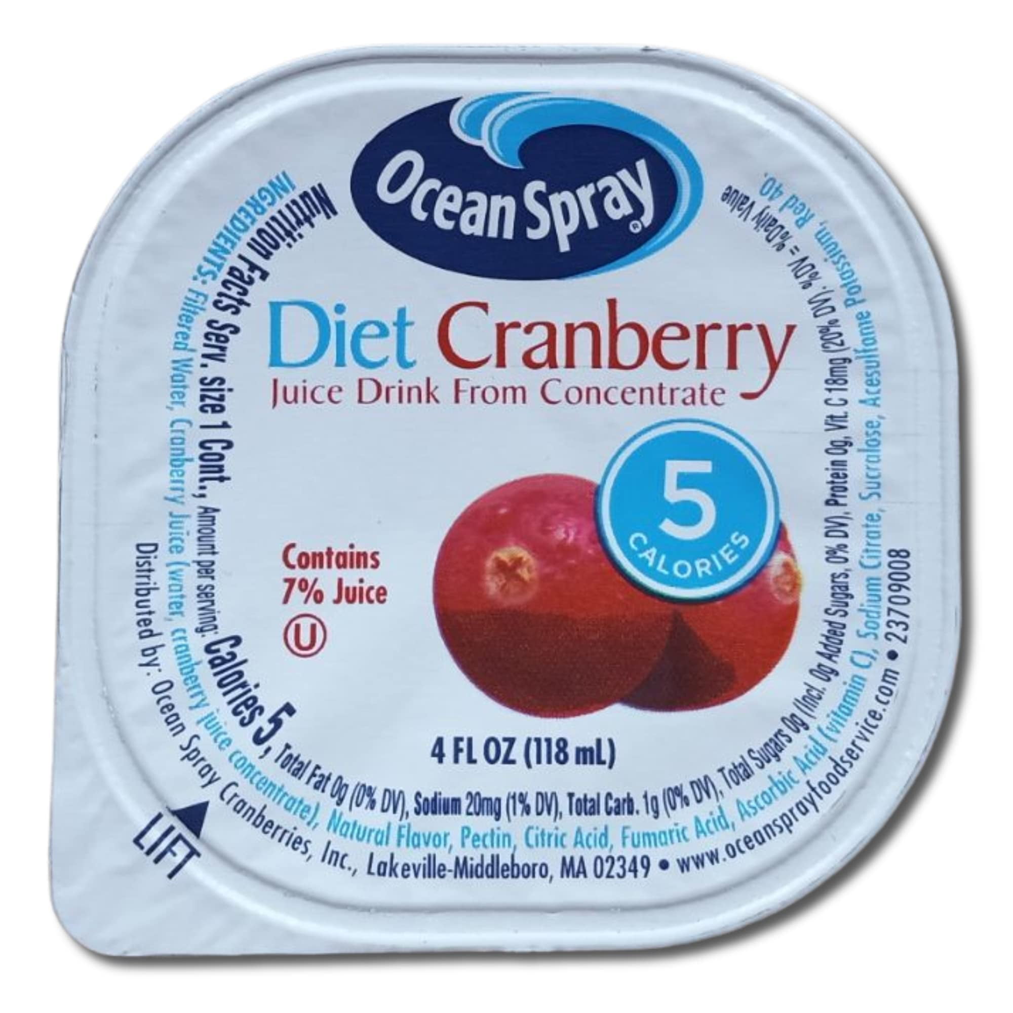 Ocean Spray Diet Cranberry Juice Individual Cups Value Pack 4 Fl Oz ...