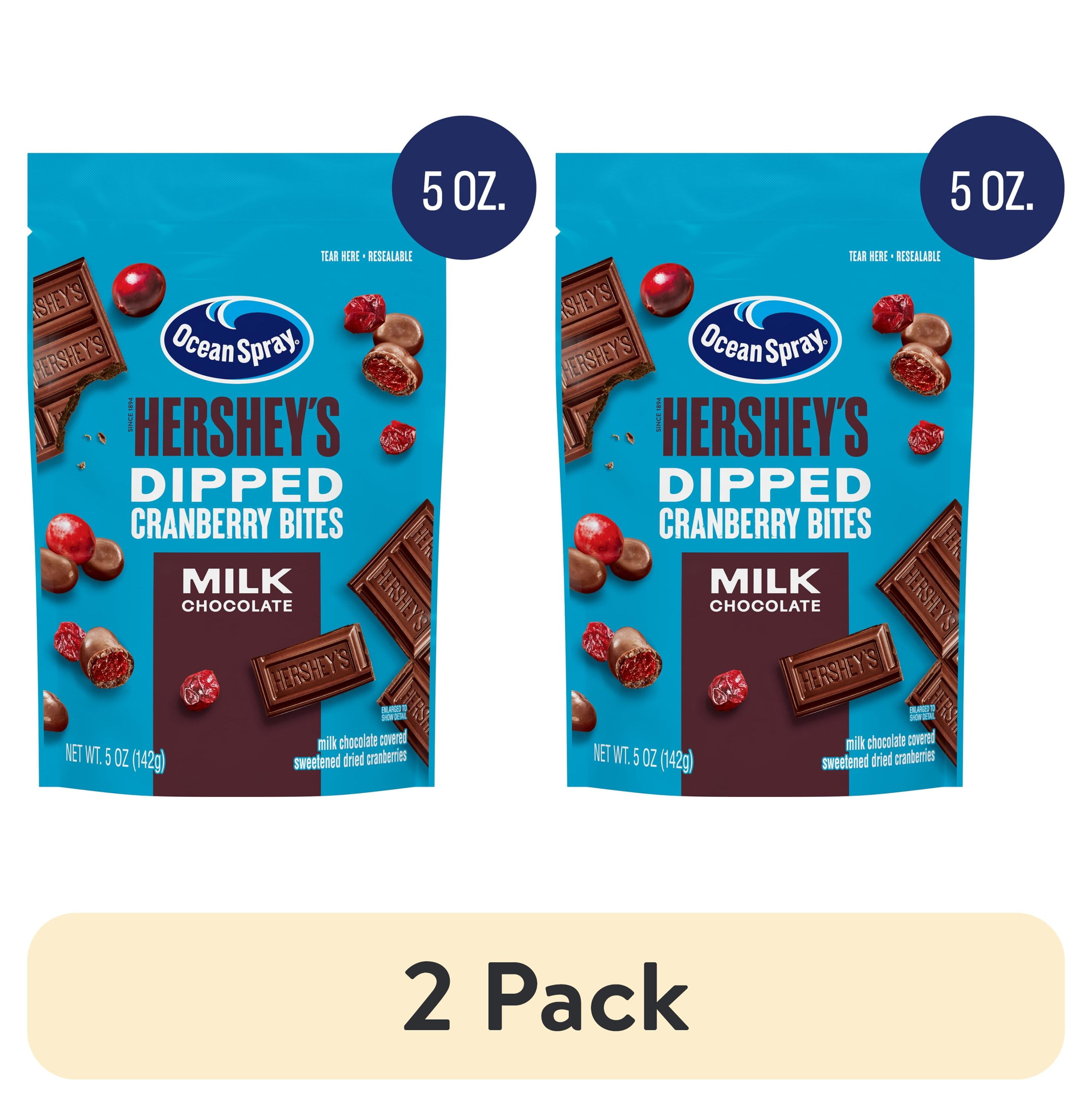 (2 pack) Ocean Spray® HERSHEY’S® Milk Chocolate Dipped Cranberry Bites ...
