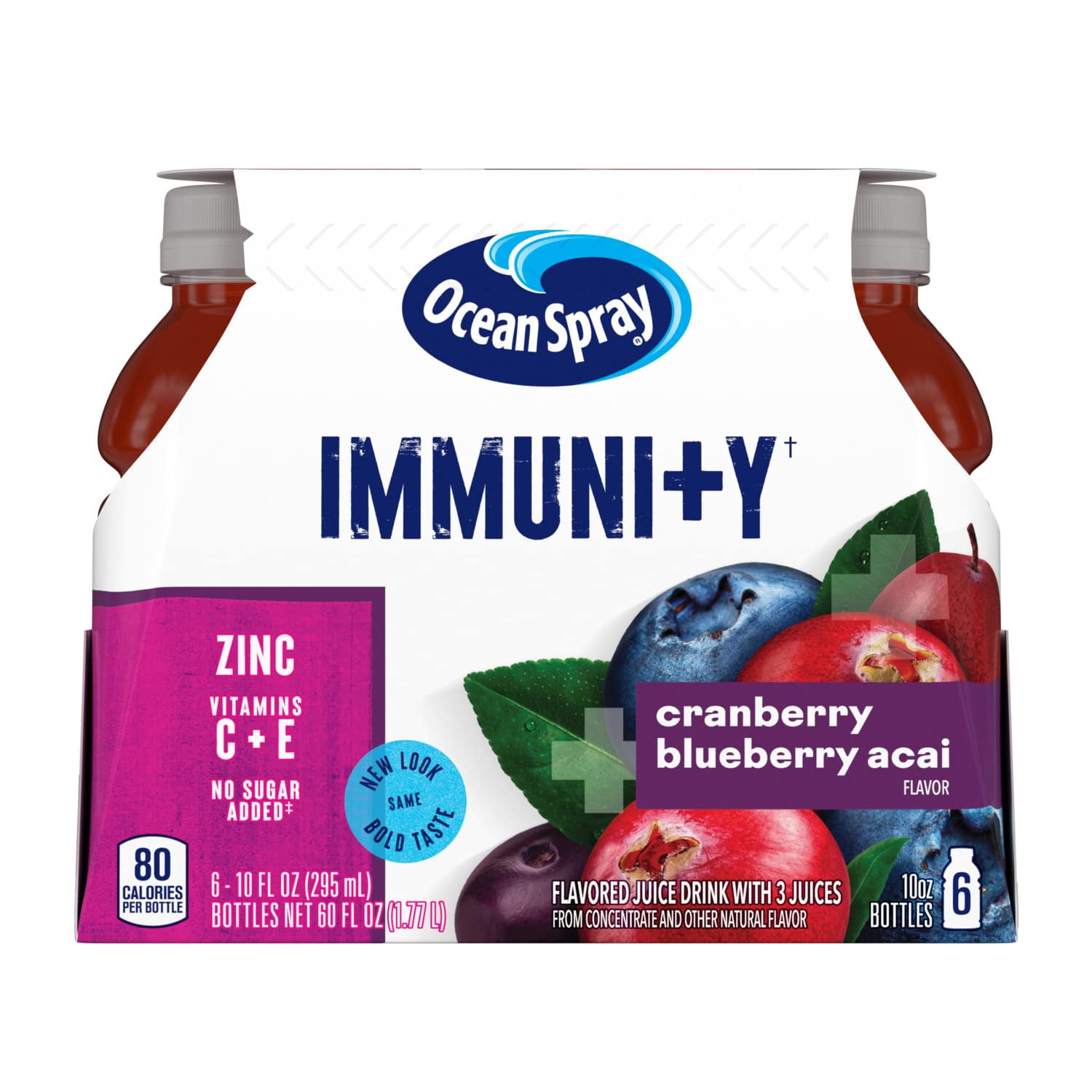 Ocean Spray Immunity Cranberry Blueberry Acai Flavored Juice Drinks, 10 ...