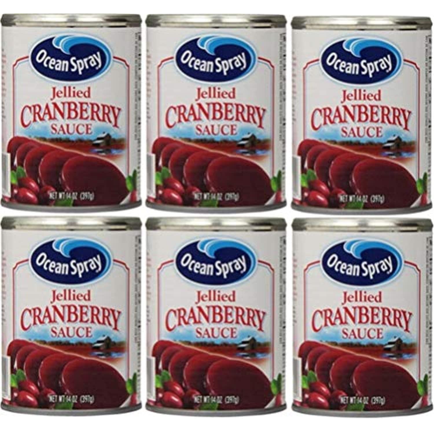 Ocean Spray Jellied Cranberry Sauce in 14oz Can, Pack of 6 - Walmart.com