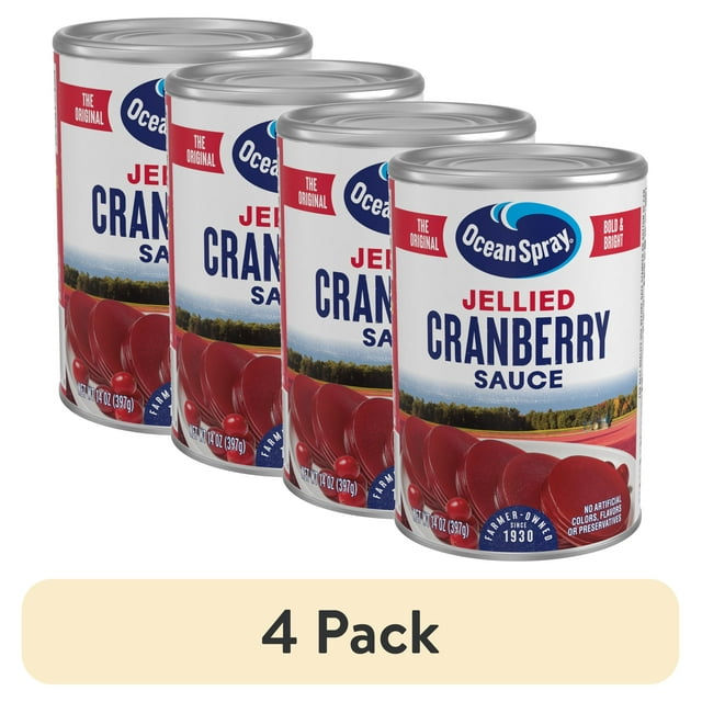 (4 pack) Ocean Spray® Jellied Cranberry Sauce, Canned Side Dish, 14 oz ...