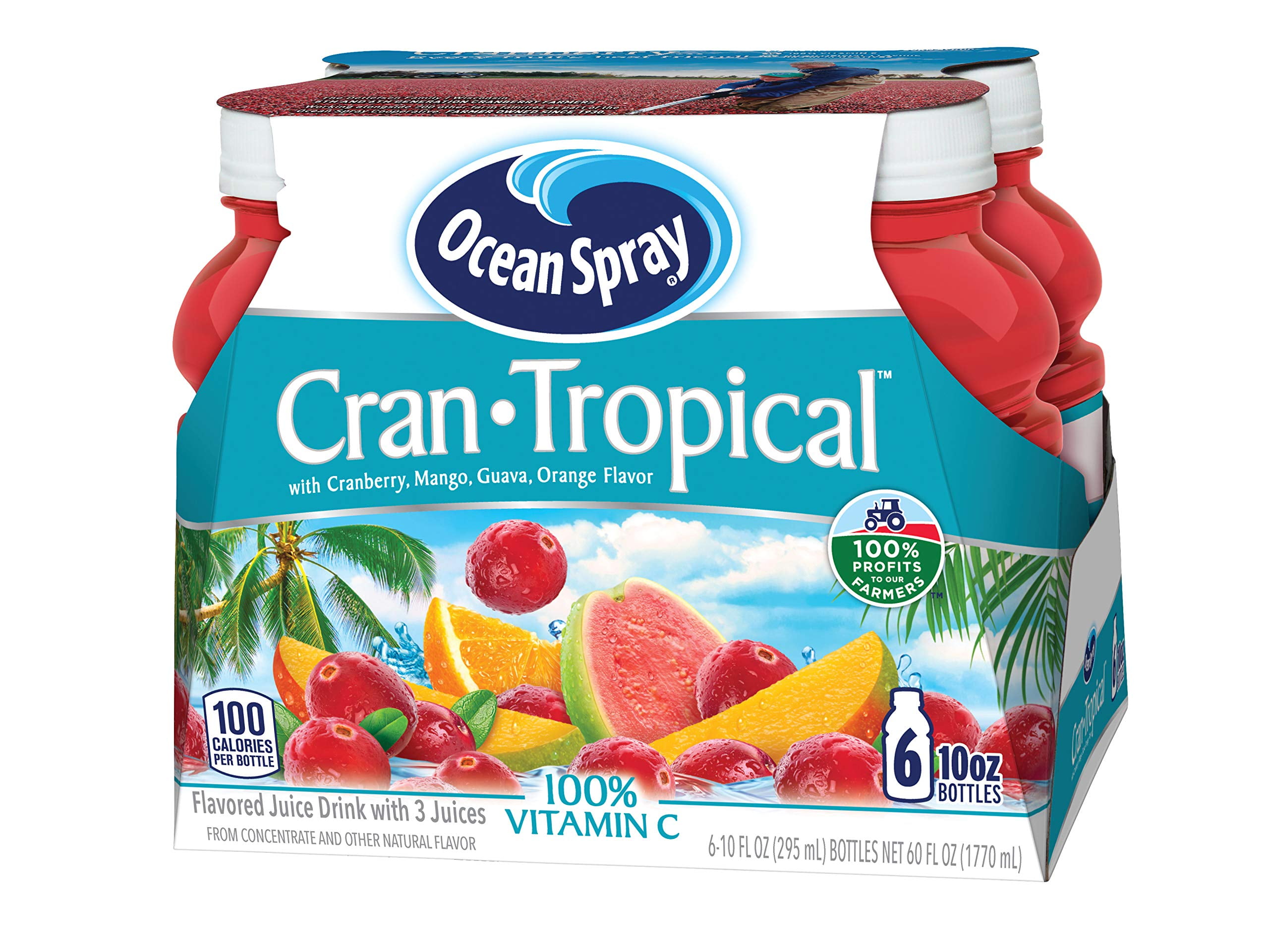 Ocean Spray Juice Drink, Cranberry, Mango, Guava, Orange, 10 Fl Oz ...