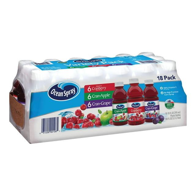 Ocean Spray Individual Box Juice Drink Variety Pack (10oz / 18pk ...