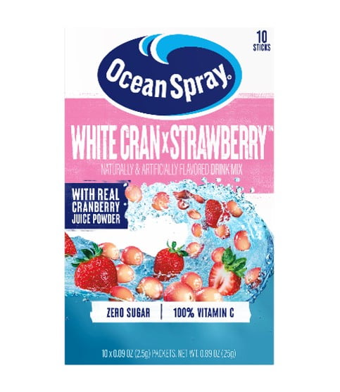 Ocean Spray On-the-Go Powdered Drink Mix, White Cran Strawberry, Zero ...