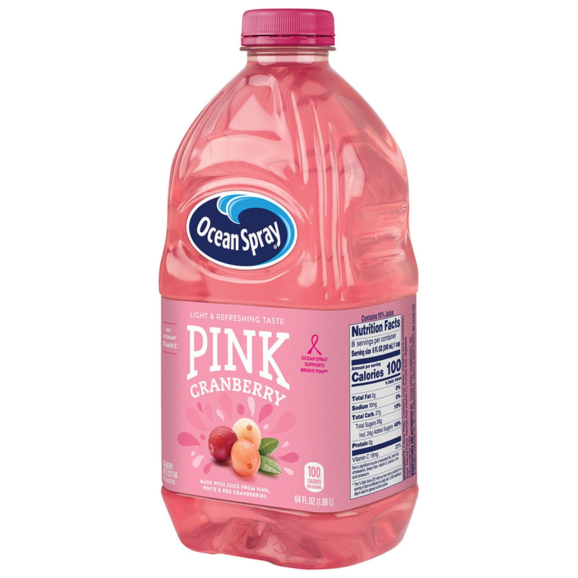 Ocean Spray Pink Cranberry Juice Drink 64 Ounce Bottle Pack of 4 with ...