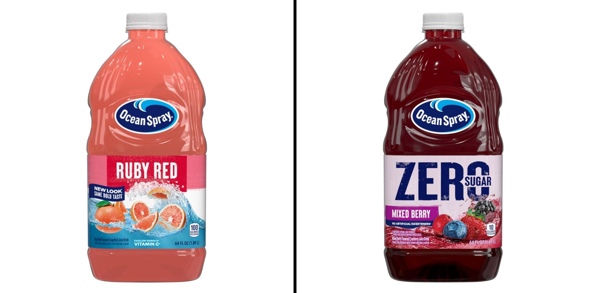 Ocean Spray Ruby Red Grapefruit Juice 64 Fl Oz & ZERO Sugar Mixed Berry Juice 64 Fl Oz - Walmart.com
