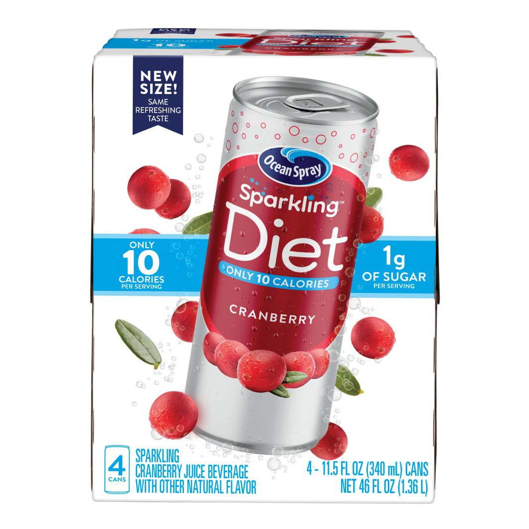 Ocean Spray Sparkling Diet Cranberry Juice Beverage 11.5 oz Cans - 4 pk ...