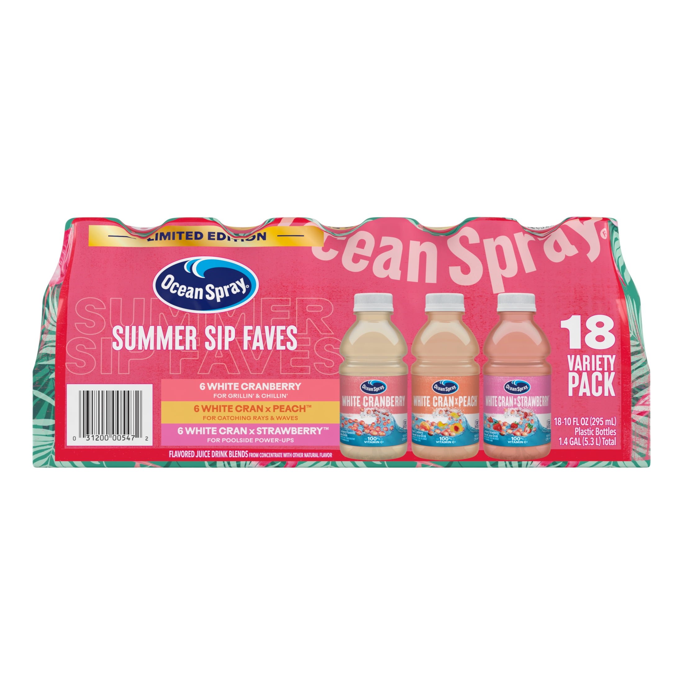 Ocean Spray Limited Edition White Cran Variety Crisp Juice Drinks, 18ct ...