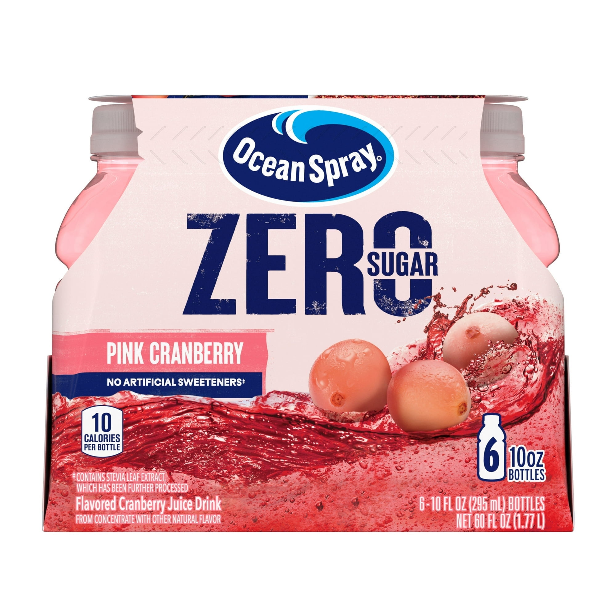 Ocean Spray® ZERO Sugar Pink Cranberry Juice Drink, 10 Fl oz, 18 Count ...