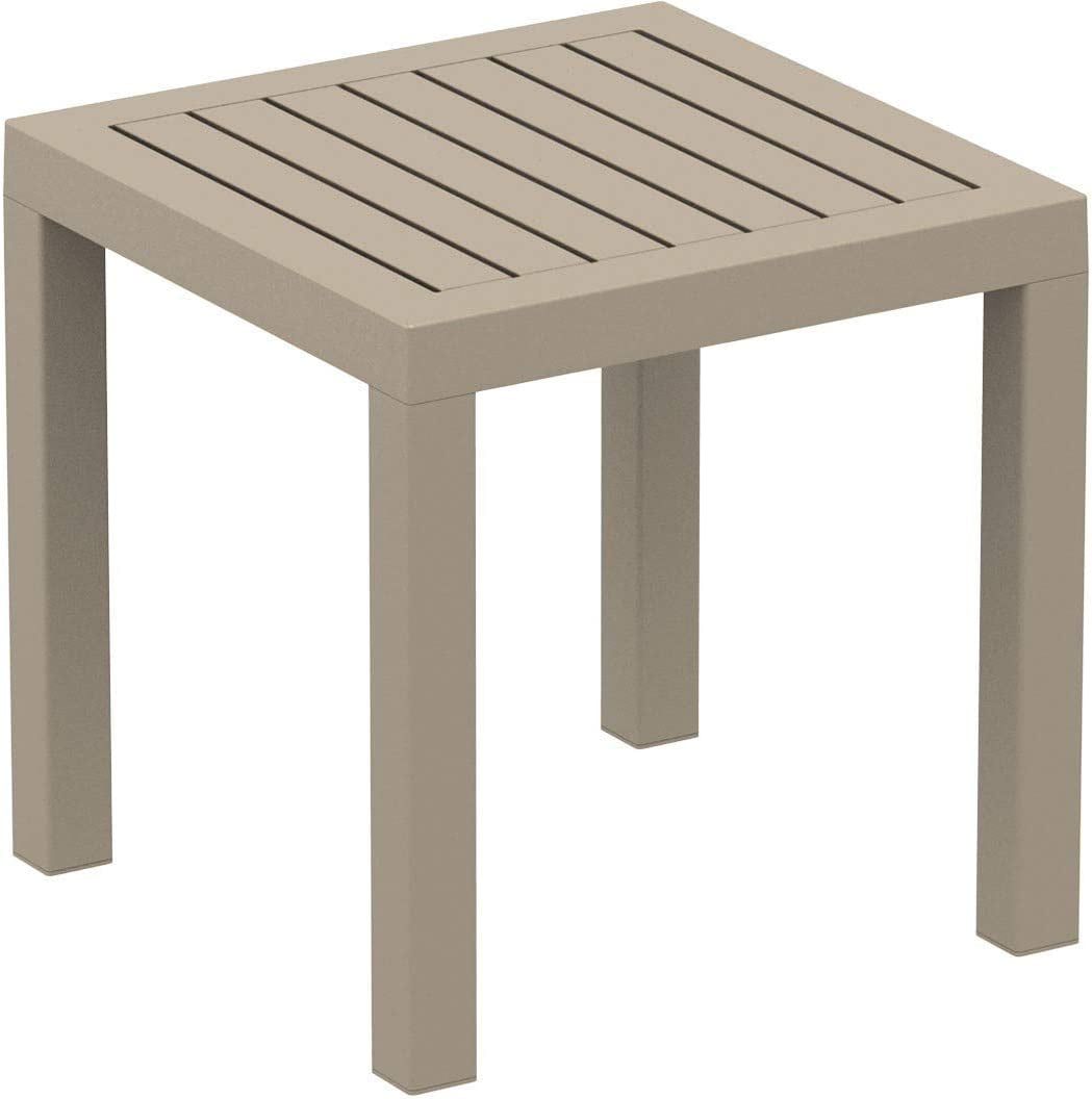 Ocean Square Resin Patio Side Table in Gray - Walmart.com