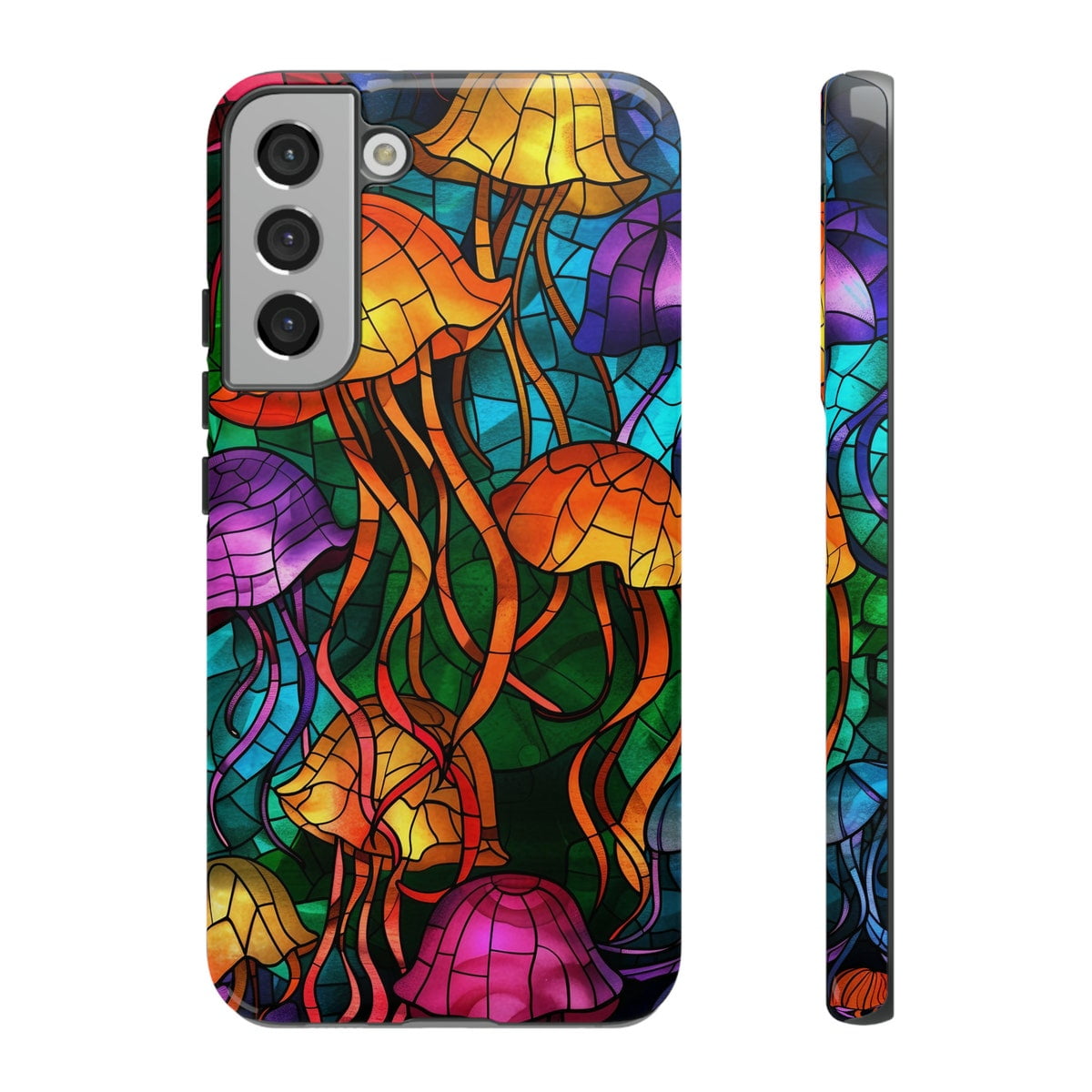 Ocean Stained Glass Jellyfish Deep Sea Phone Case 17 16 15 14 13 12 11 ...