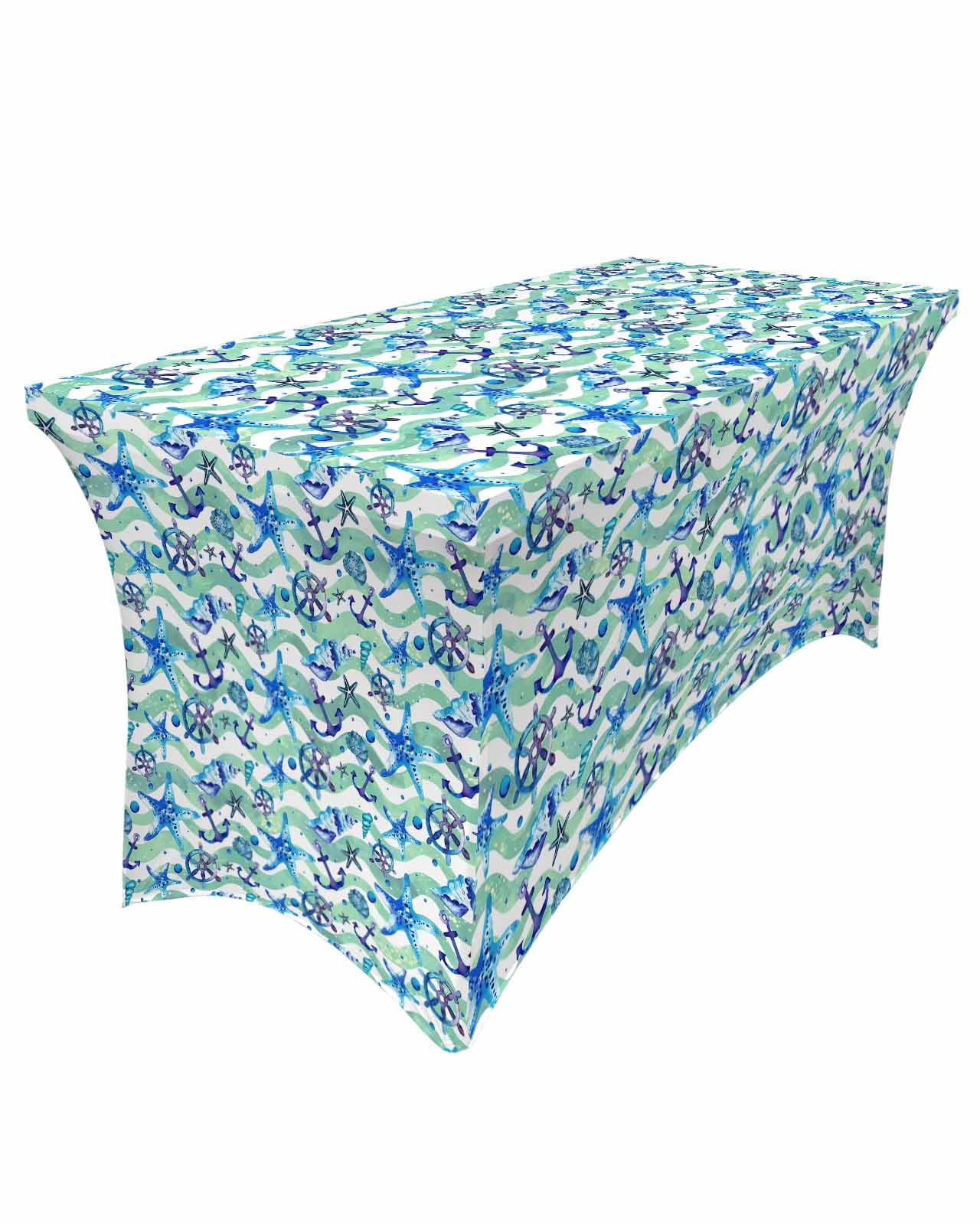 Ocean Star Anchor Marine Life Elastic Table Skirt Wedding Hotel ...