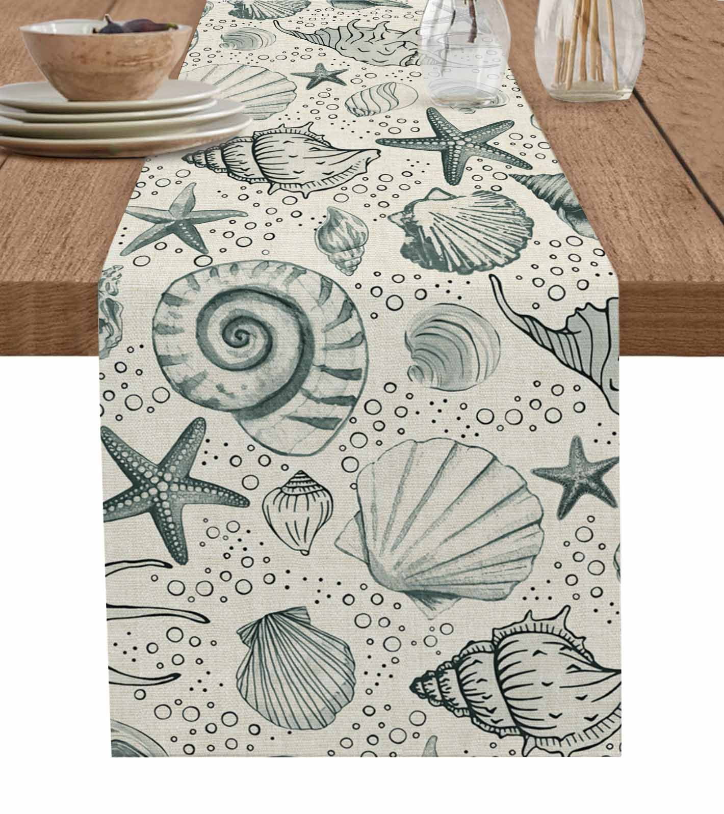 Ocean Star Shells Table Runner ration Home r Dinner Table ration Table ...