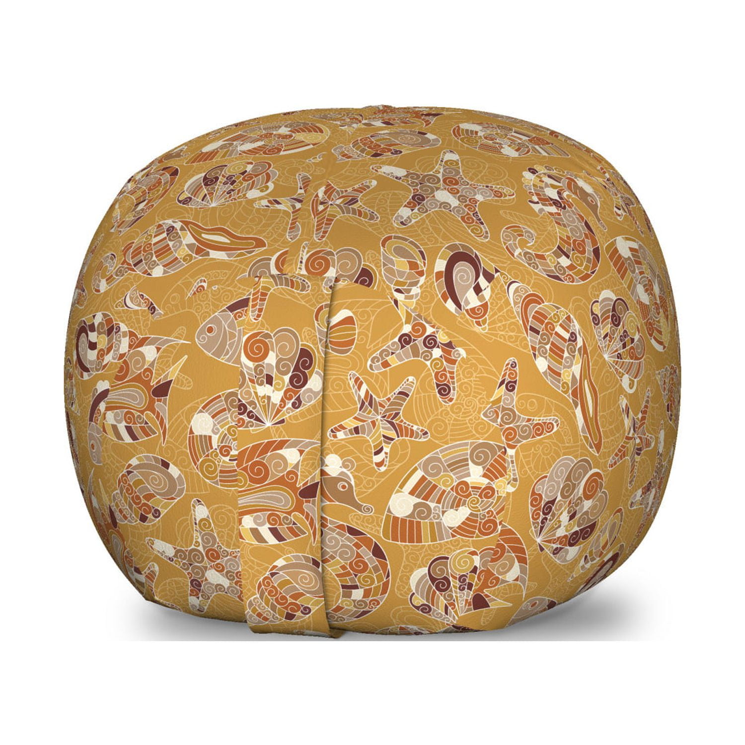 Ocean Storage Toy Bag Chair, Pattern of Fish Shells Starfish Sea-Horse ...
