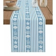 Ocean Striped Star Shell Jelly Coral Blue Table Runner Wedding Table ...