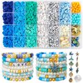Ocean Style Pearl Bead Jewelry Making Kit, Acrylic Letters Loose Beads ...