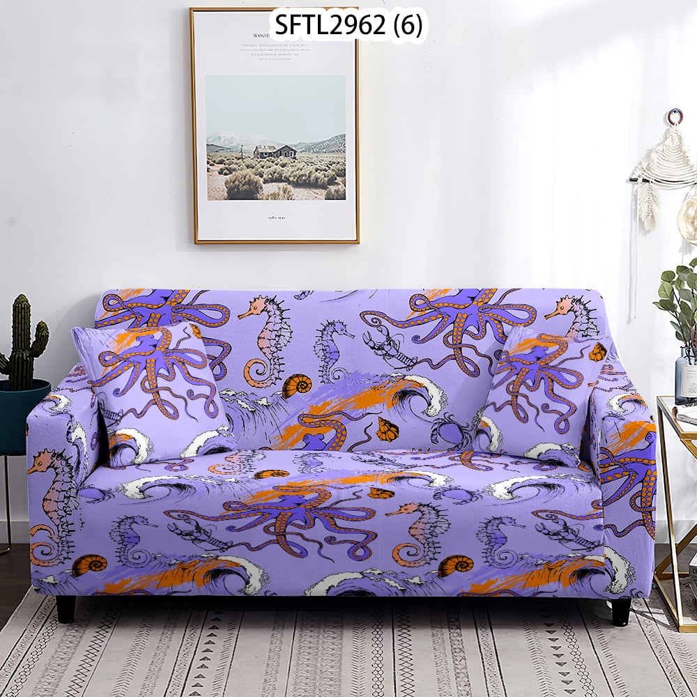 Ocean Style Sea Turtle GoldCover Sofa 1/2/3/4-Seat Sectional L-Shape ...