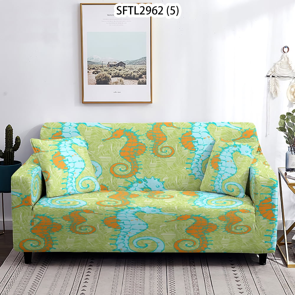 Ocean Style Sea Turtle GoldCover Sofa 1/2/3/4-Seat Sectional L-Shape ...