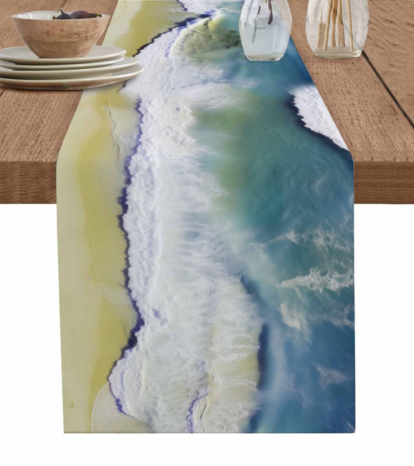Ocean Summer Beach Table Runner for Dining Table Kitchen r Tablecloth ...