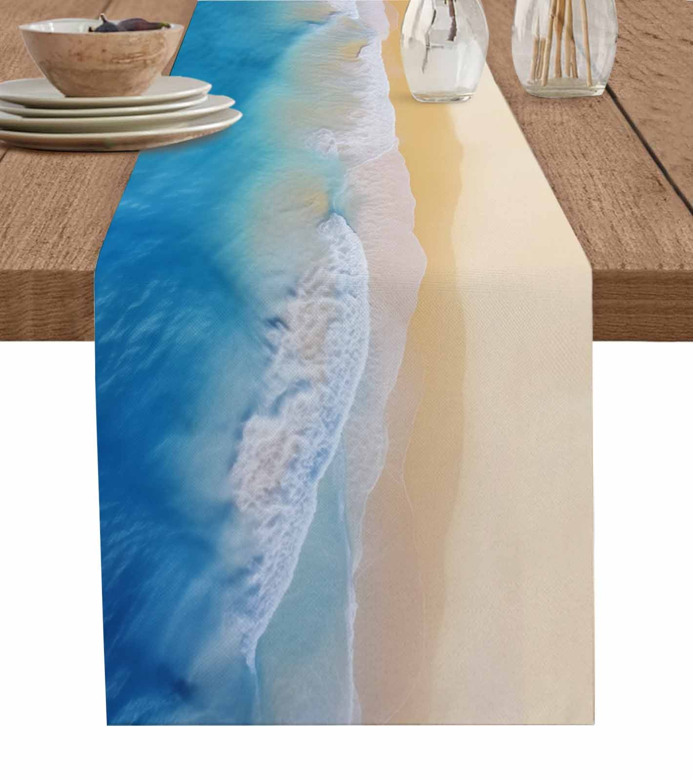 Ocean Summer Beach Table Runner for Dining Table Kitchen r Tablecloth ...