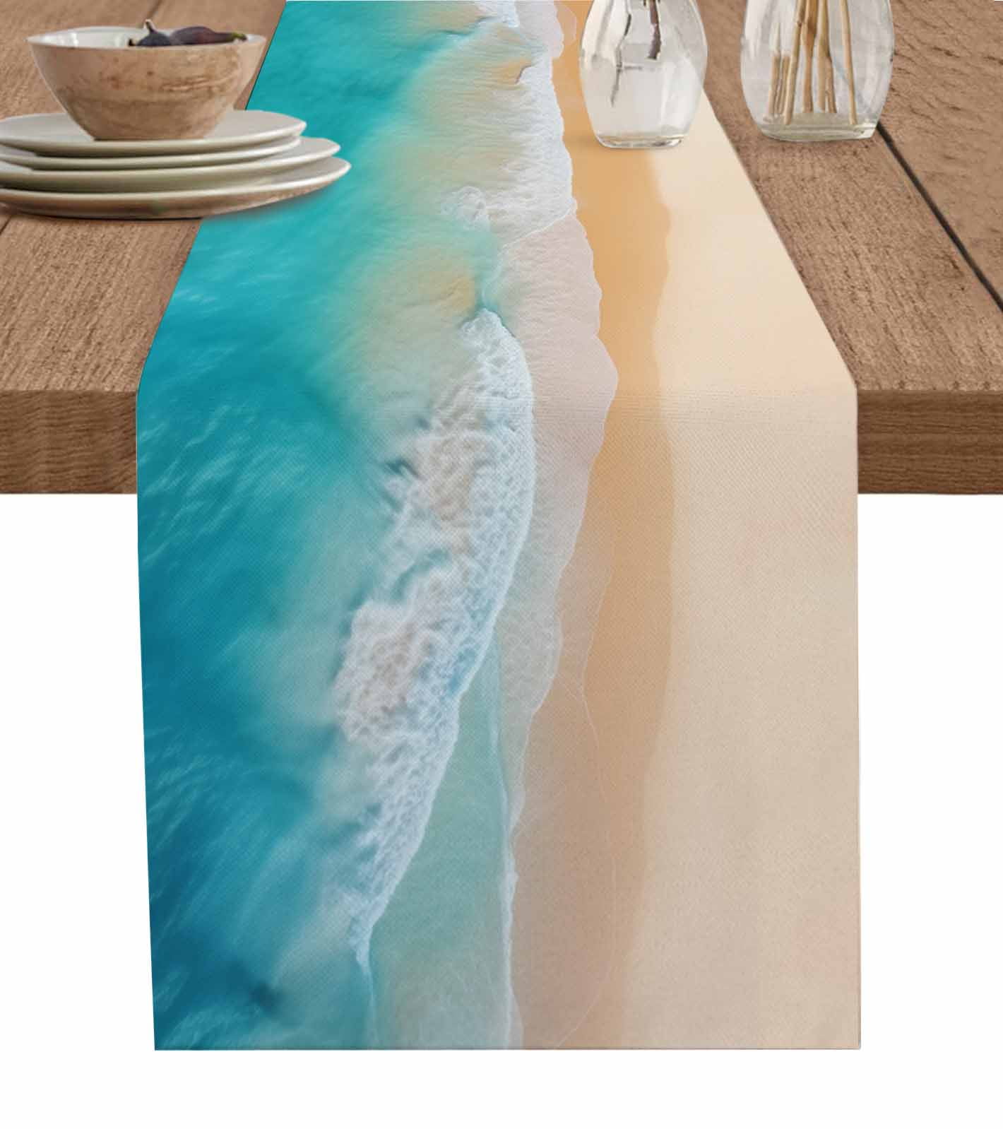 Ocean Summer Beach Table Runner for Dining Table Kitchen r Tablecloth ...