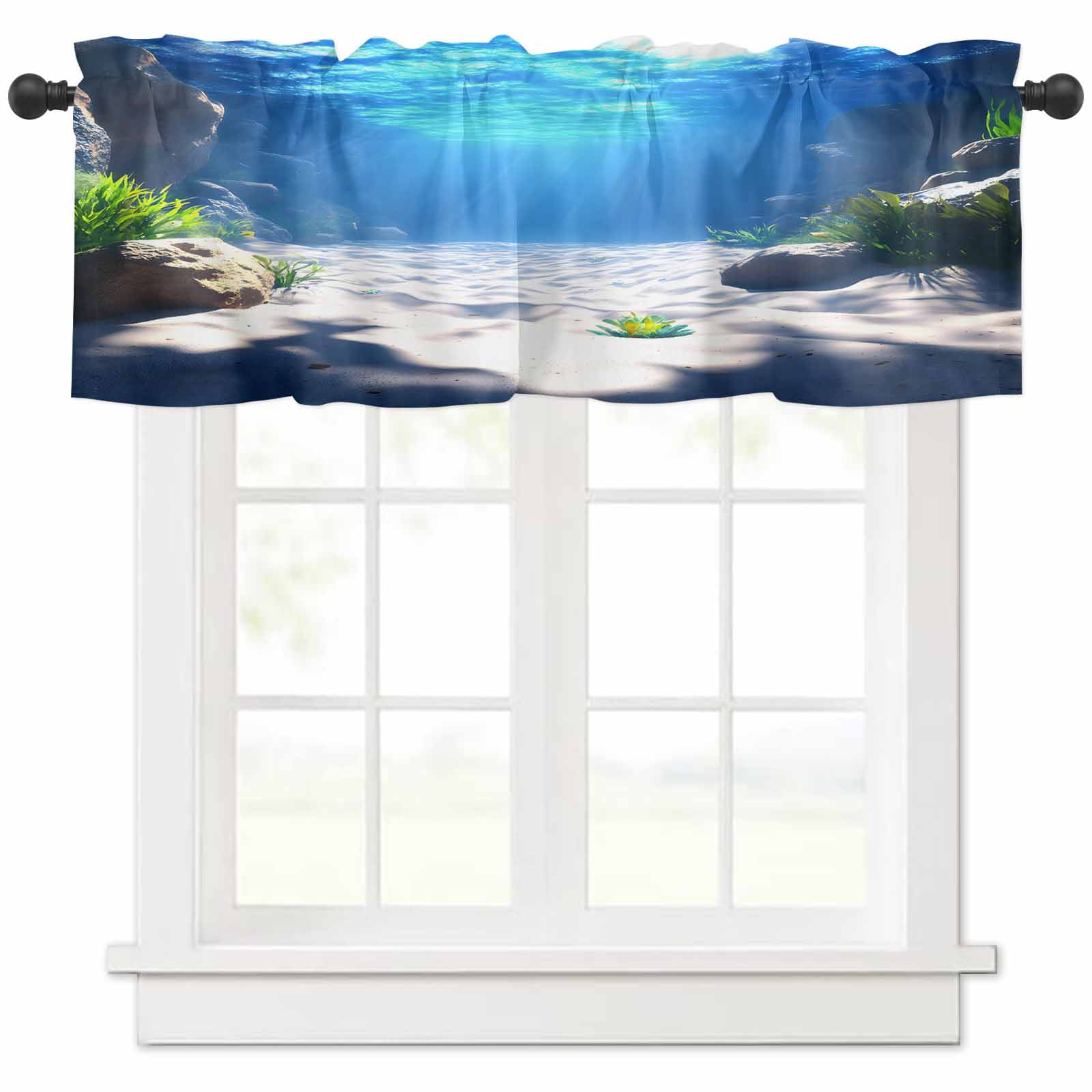 Ocean Summer Valances for Windows Farmhouse Kitchen Curtains Valances ...