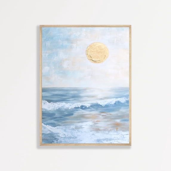 Ocean Sun Wall Art Print, Minimalist Boho Coastal Home Decor - Walmart.com