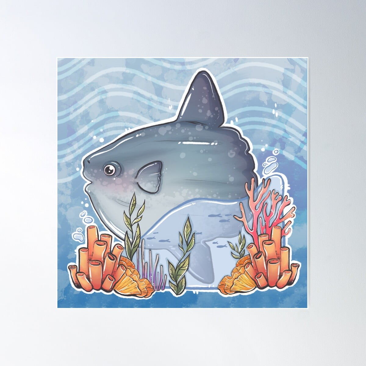 Ocean Sunfish Poster Wall Art, Modern Wall Decor For Living Room ...