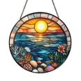 Ocean Sunrise Stained Glass Style Window Suncatcher - Walmart.com