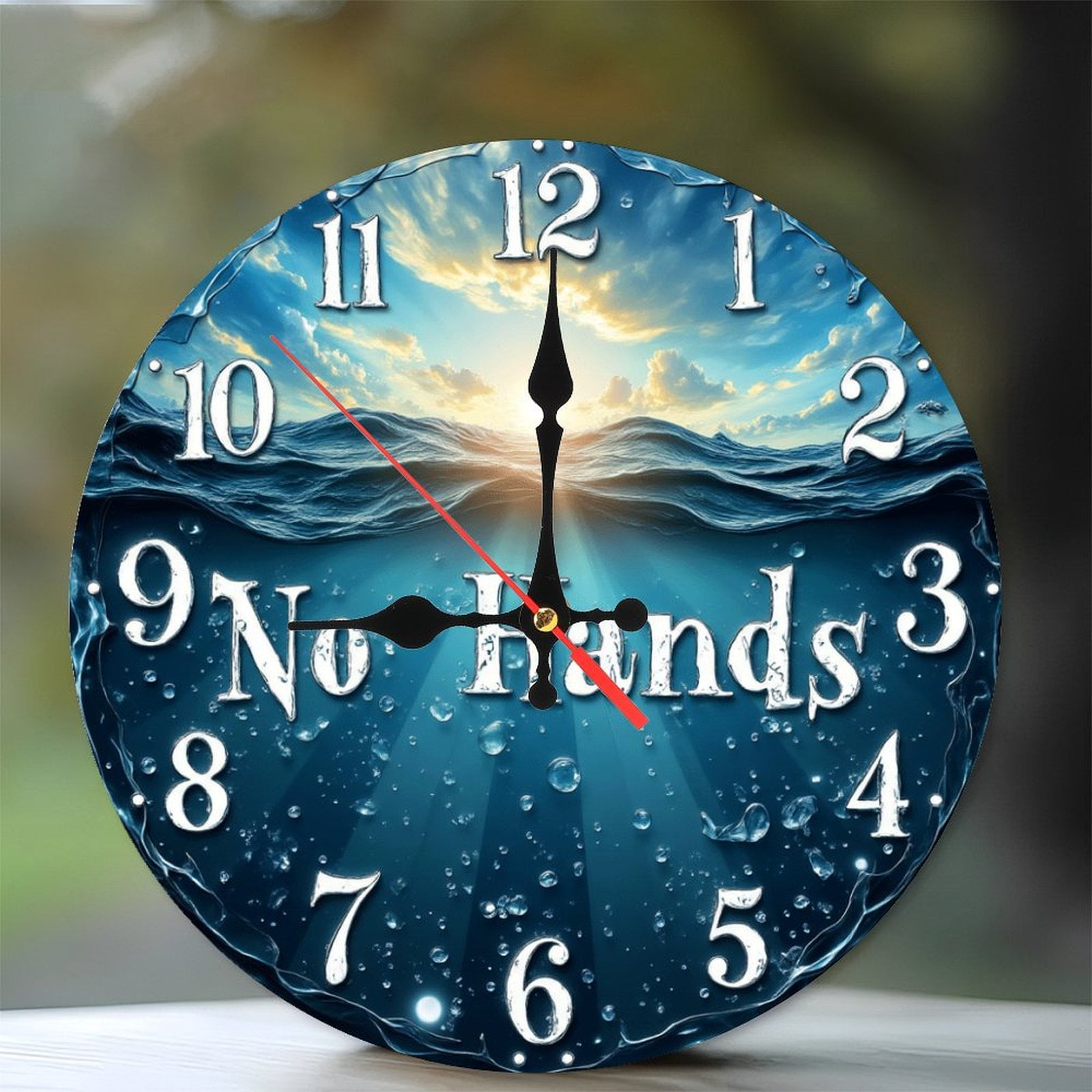 Ocean Sunrise Underwater No Hands Clock Wall Decor 10-Inch Silent ...