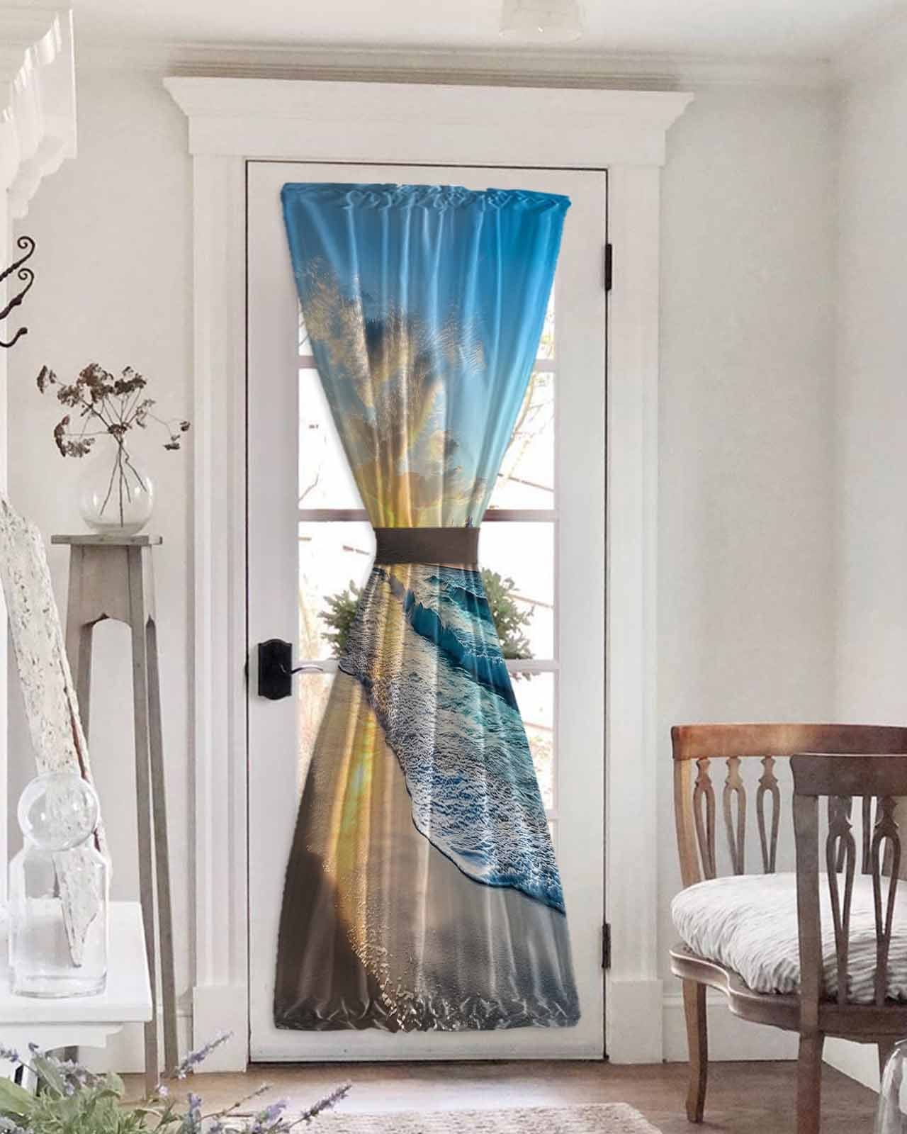 Ocean Sunset Blackout Door Curtains for French, Glass,Front, Back ...